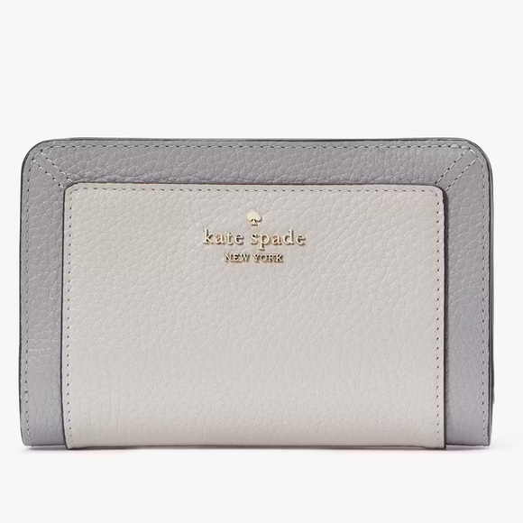 kate spade | Bags | Kate Spade Lena Medium Compact Bifold Wallet Gray ...